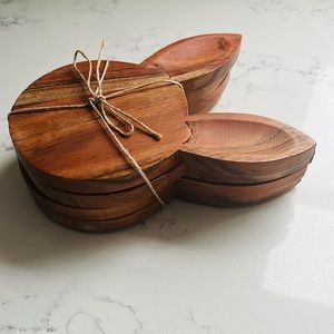 Pier 1 | Accents | Pier Easter Bunny Wood Coasters | Poshmark